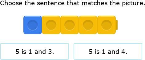 IXL | Take apart 5 | Kindergarten math