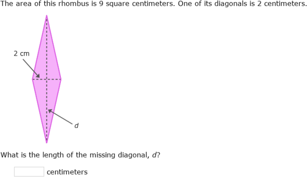 IXL | Area of rhombuses | 6th grade math