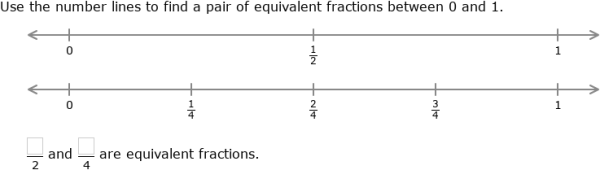IXL | Identify equivalent fractions using number lines | 4th grade math