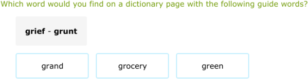 Dictionary Page Guide Words