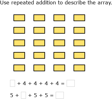 IXL | Write addition sentences for arrays: sums to 25 | 2nd grade math