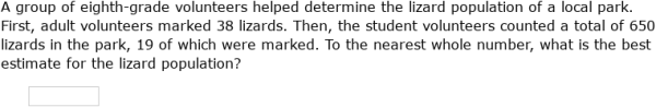 IXL | Estimate population size using proportions | 7th grade math