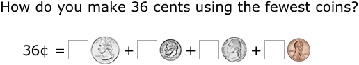 IXL | Least number of coins | 1st grade math