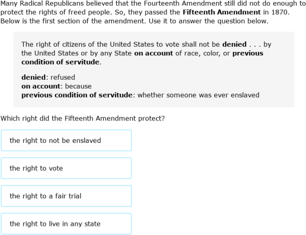 IXL | Reconstruction | 5th grade social studies