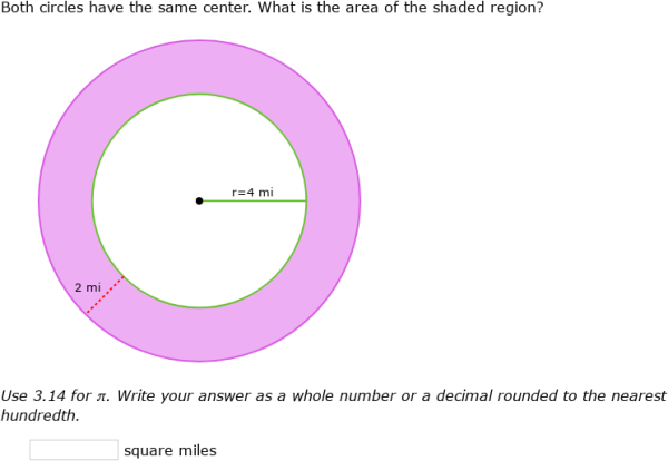 IXL | Area of complex figures involving circles | 6th grade math