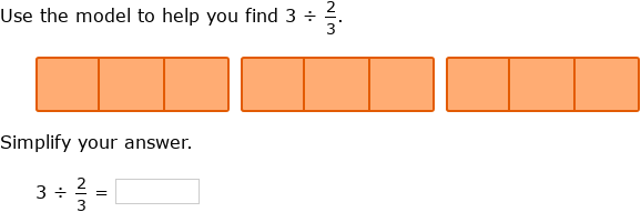 IXL | Divide whole numbers and fractions using models | 6th grade math