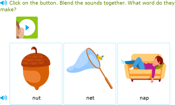 IXL | Blend onset and rime together to make a word | Kindergarten ...