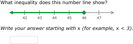 IXL | Write inequalities from number lines | 8th grade math