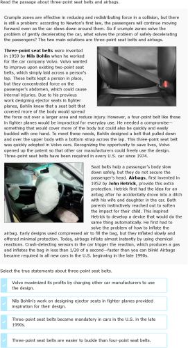 IXL | Collisions and car safety features | 6th grade science