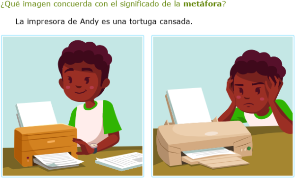 IXL | Símiles y metáforas con imágenes | 5th grade Spanish language arts