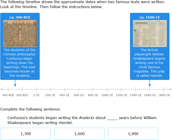 IXL | Reading and creating timelines with BCE and CE | 4th grade social ...