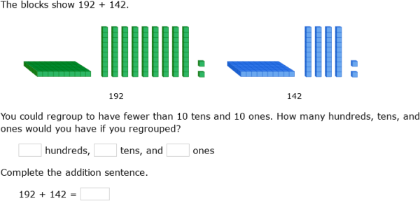IXL | Use models to add three-digit numbers: regroup tens or ones | 3rd ...