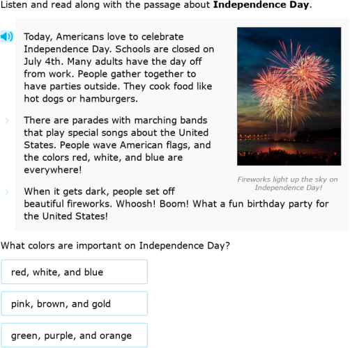 IXL | Independence Day | 1st grade social studies