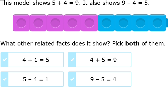 IXL | Related facts - with models | Kindergarten math