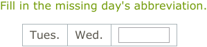 IXL | Abbreviate days of the week | 3rd grade language arts