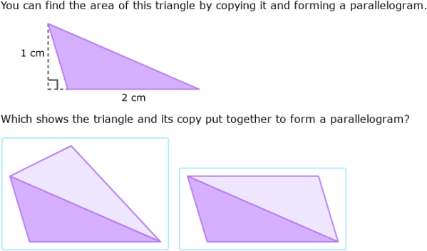 IXL | Understanding area of acute and obtuse triangles | 6th grade math