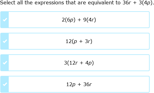 IXL | Equivalent expressions | 6th grade math