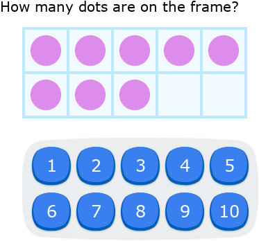 IXL | Count on ten frames - up to 9 | Pre-K math