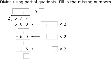 IXL | Divide using partial quotients with remainders | 4th grade math