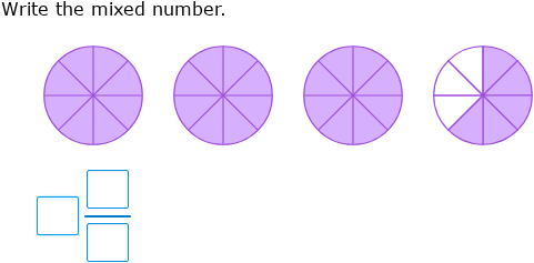 IXL | Match mixed numbers to models | 3rd grade math