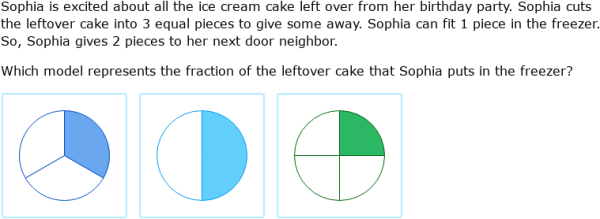 IXL | Modeling word problems involving fractions of a whole: halves ...