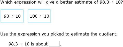 IXL | Estimate products and quotients of decimals | 5th grade math