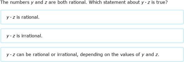 IXL | Properties of operations on rational and irrational numbers | 8th ...