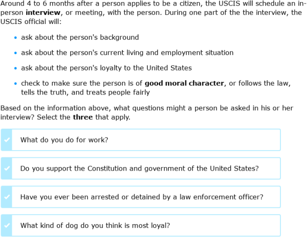 IXL | Citizenship and the naturalization process | 7th grade social studies
