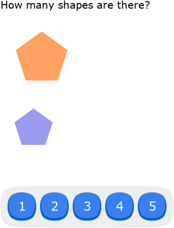 IXL | Count scattered shapes - up to 5 | Pre-K math