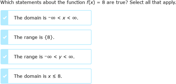 IXL - Checkpoint: Function concepts (Algebra 1 practice)
