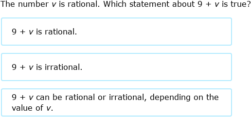 IXL - Classify sums and differences of rational and irrational numbers ...