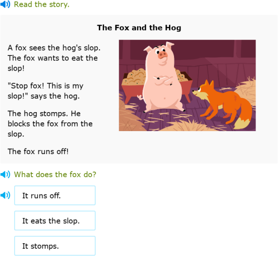 IXL | Read short o stories | 1st grade language arts