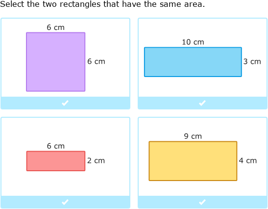 IXL | Rectangles with the same area and different perimeters | 4th ...