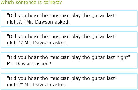 IXL | Punctuating dialogue | 6th grade language arts