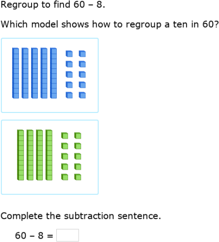 IXL | Use models to subtract a one-digit number from a multiple of ten ...
