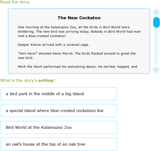 IXL | Identify story elements | 7th grade language arts