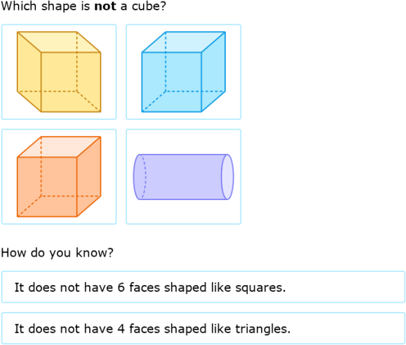 IXL | Name the three-dimensional shape and explain your answer | 1st ...