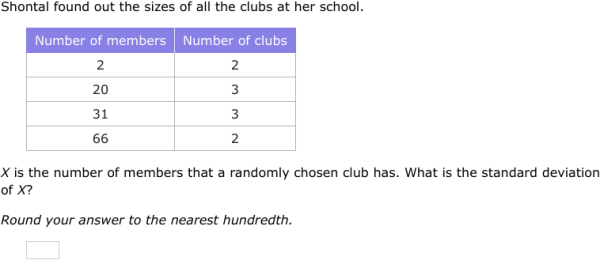IXL - Standard deviation of random variables (Algebra 2 practice)
