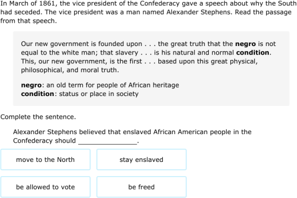 IXL | Antebellum Period: slavery and politics part II | 4th grade ...