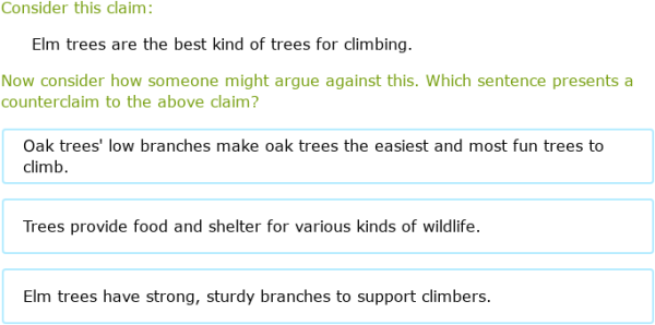 IXL | Identify counterclaims | 6th grade language arts
