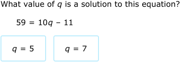 IXL | Which x satisfies an equation? | 6th grade math