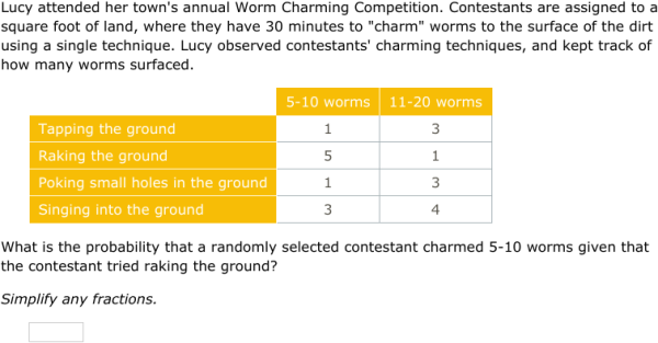IXL - Find conditional probabilities using two-way frequency tables ...