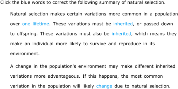 IXL | Introduction to natural selection | 7th grade science