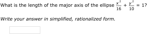 IXL - Find the length of the major or minor axis of an ellipse (Algebra ...