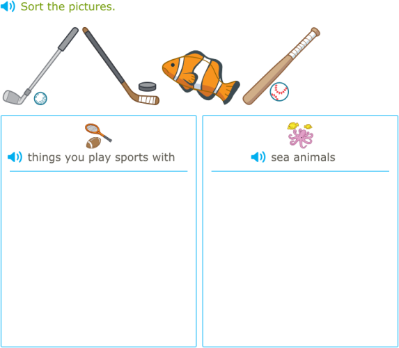 IXL | Sort objects into categories | Kindergarten language arts