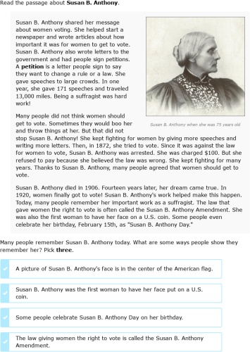 IXL | Susan B. Anthony | 5th grade social studies