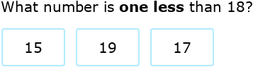 IXL | One more and one less - up to 20 | Kindergarten math