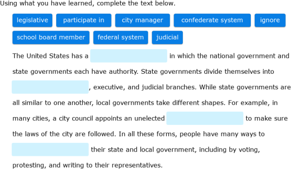 IXL | State and local government | 8th grade social studies