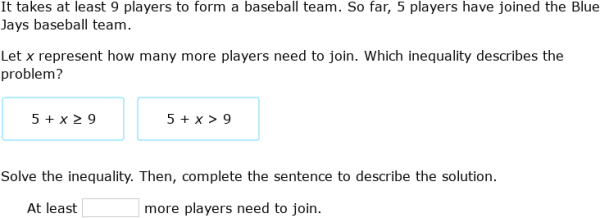 IXL | One-step inequalities: word problems | 6th grade math