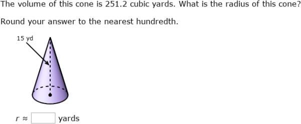 IXL | Volume of cylinders and cones: find the missing dimension | 8th ...
